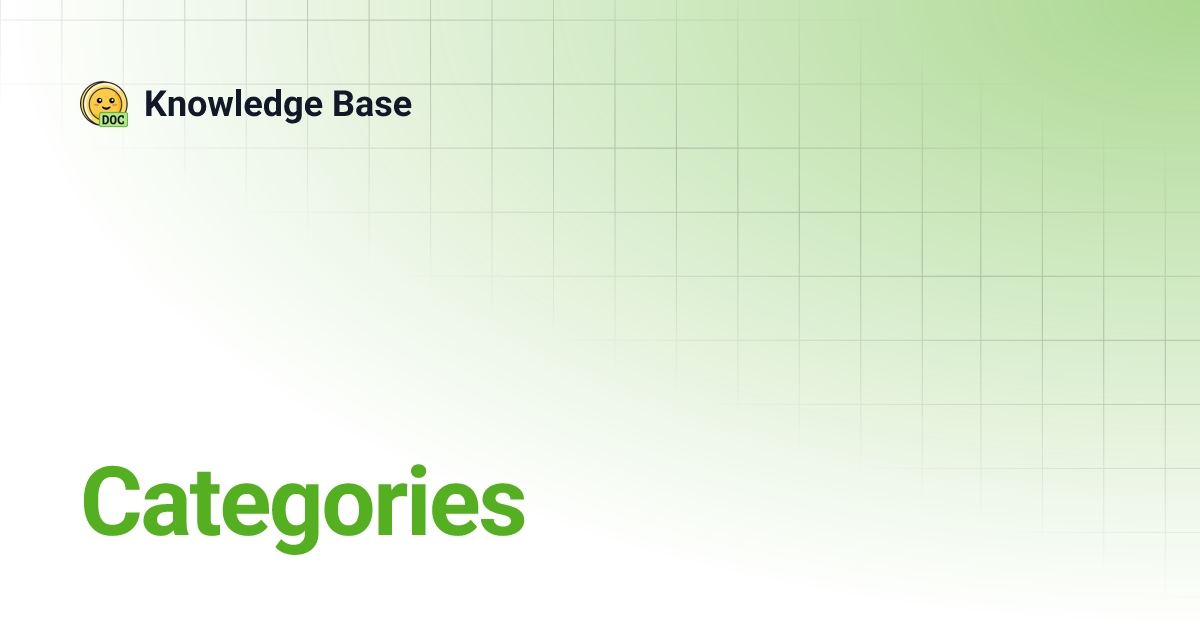 Categories | Knowledge Base