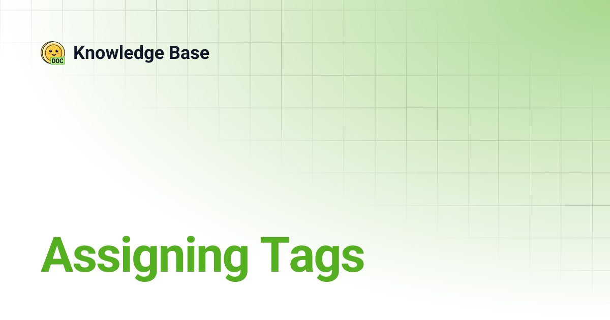 Assigning Tags | Knowledge Base