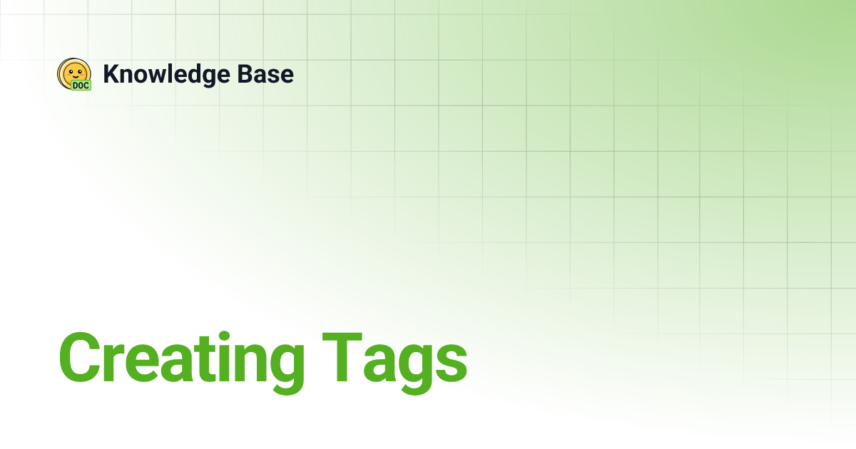 Creating Tags | Knowledge Base